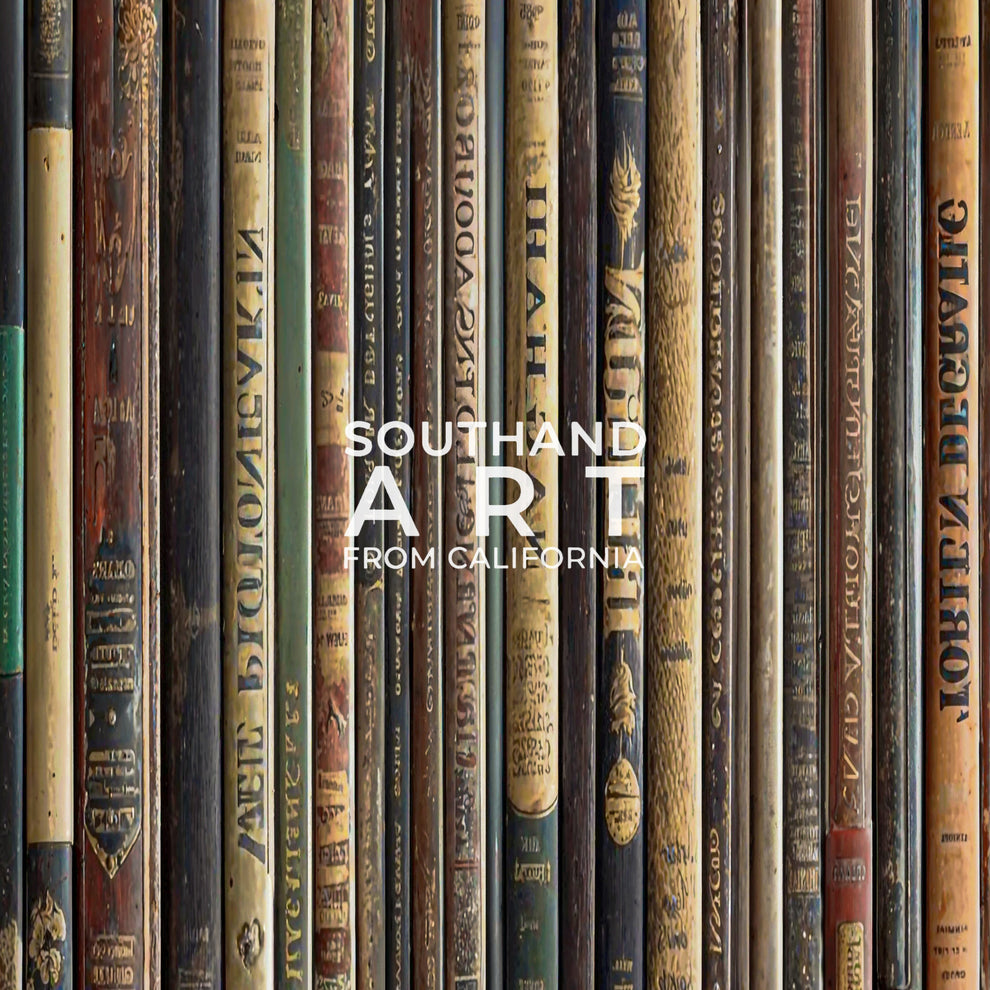 SouthandArt Ultra Wide Retro Books spines Wall art | Panoramic Framed ...